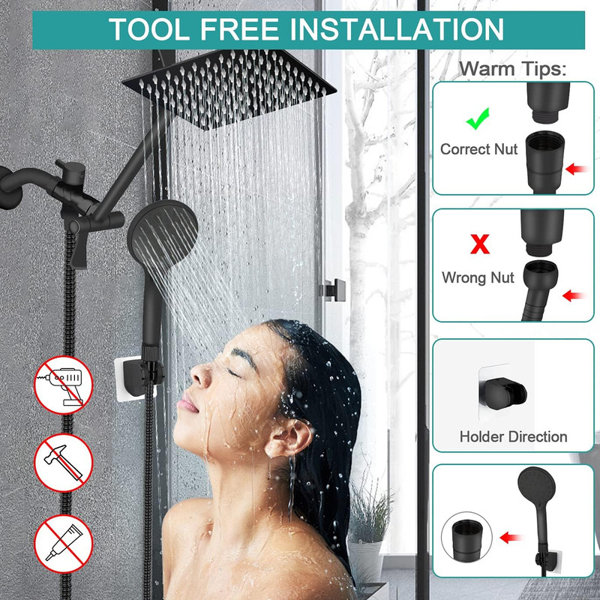 Aster Form Corp Rain Dual Shower Head 1 75 Gpm Gpm Wayfair